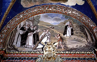 Encuentro de San Álvaro con el pobre; Pintura mural de los arcos formeros